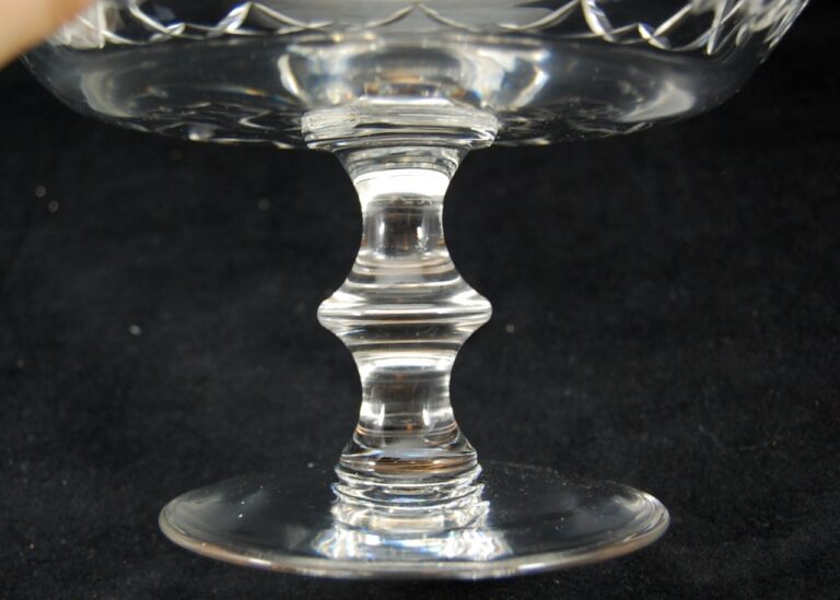 Signed Fine Cut Crystal 8 3/4″ Val St Lambert Belgian Pattern Footed ...