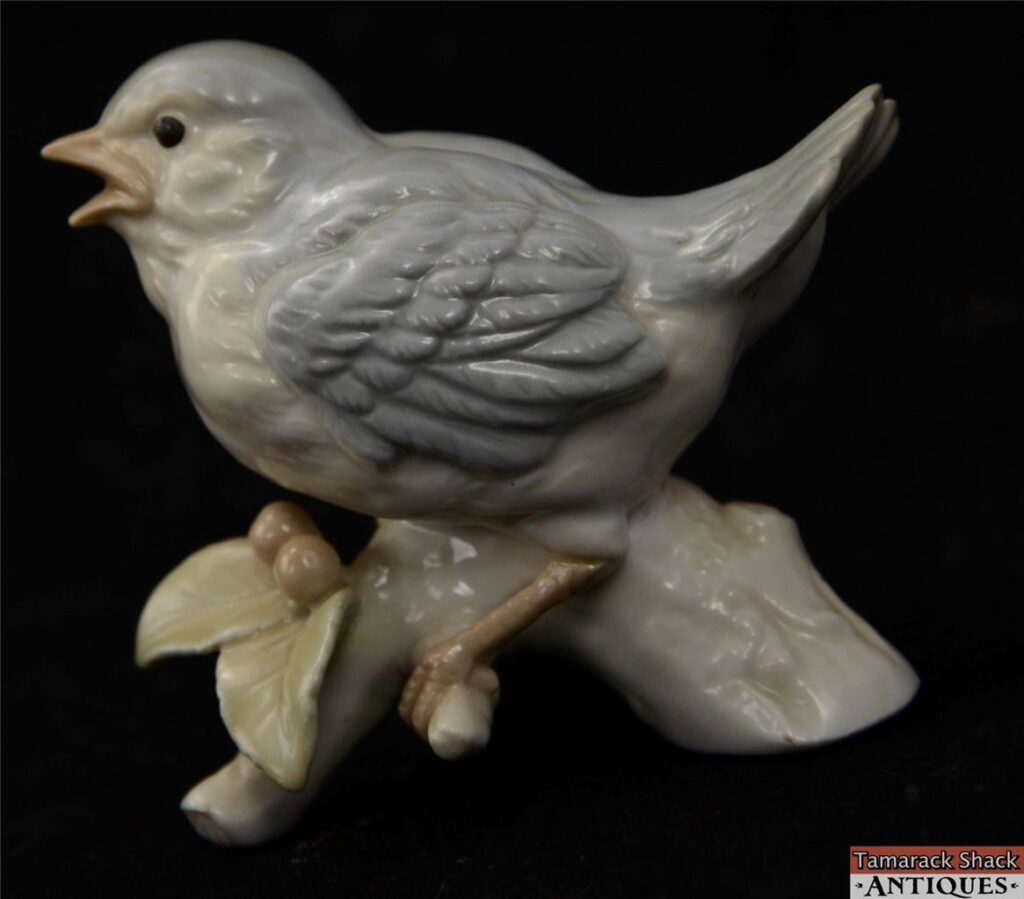 Lot of 4 Vintage Porcelain Bird Figurines Blue Gray Brown Perching ...