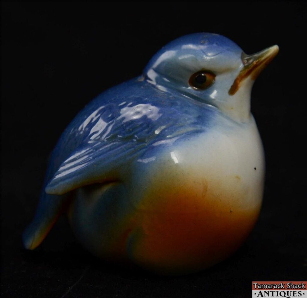 Lot of 4 Vintage Porcelain Bird Figurines Blue Gray Brown Perching ...