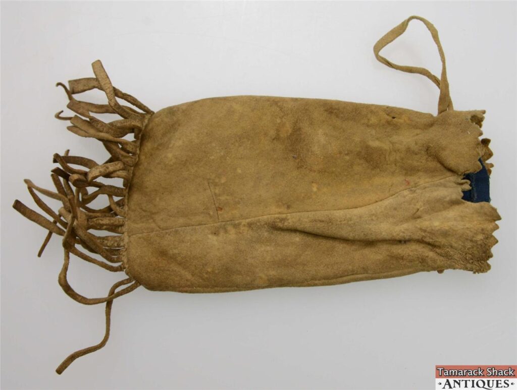 Great Lake Tribes Native American Buckskin Flower Beaded Purse Pouch ...