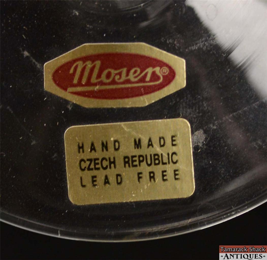 Lot of 2 Moser Hand Made Czech Republic Lead Free Different Size Flutes ...