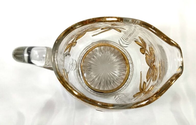 Vintage 3 Piece Clear Gilded Gold Four Leaf Flower EAPG? Pattern ...