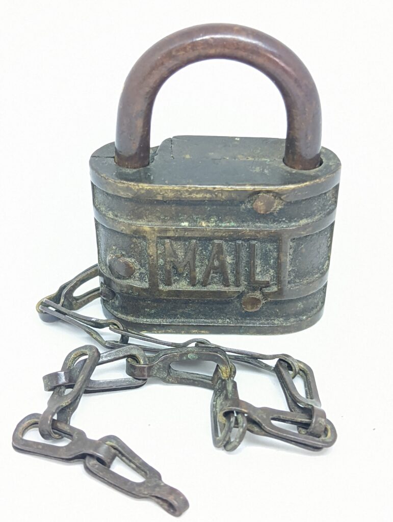 RFD Mail Postal Brass Vintage Padlock with Chain | No Key | 24031 ...