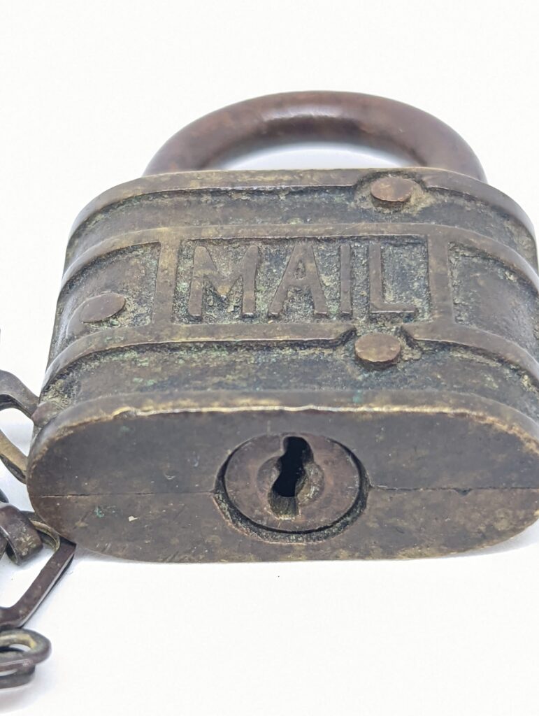 RFD Mail Postal Brass Vintage Padlock with Chain | No Key | 24031 ...