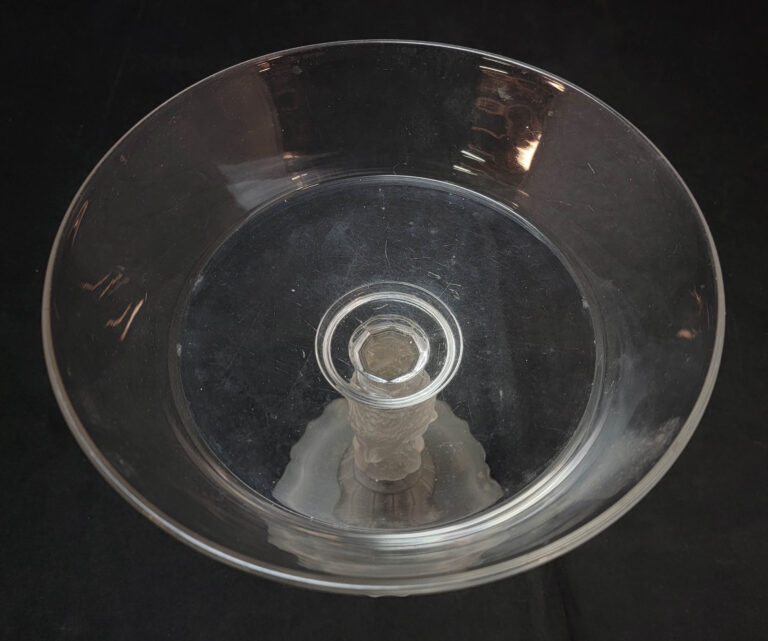 Frosted Compote Candy Dish Pedestal Stand Three Faced Women Faces Roman ...