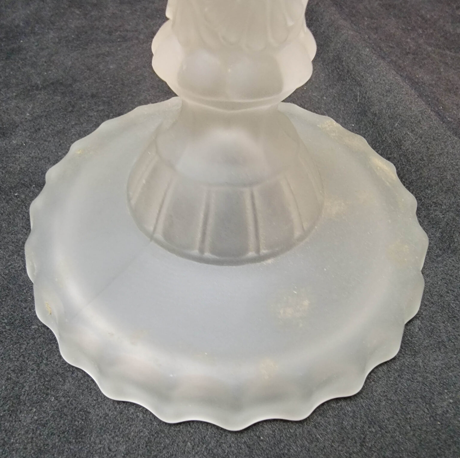 Frosted Compote Candy Dish Pedestal Stand Three Faced Women Faces Roman ...