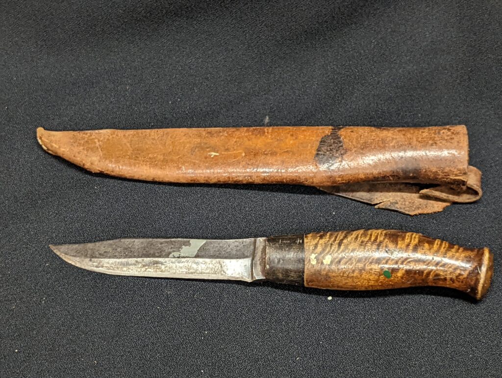 Handmade Scandinavian Style Field Knife with Leather Sheath Tiger ...