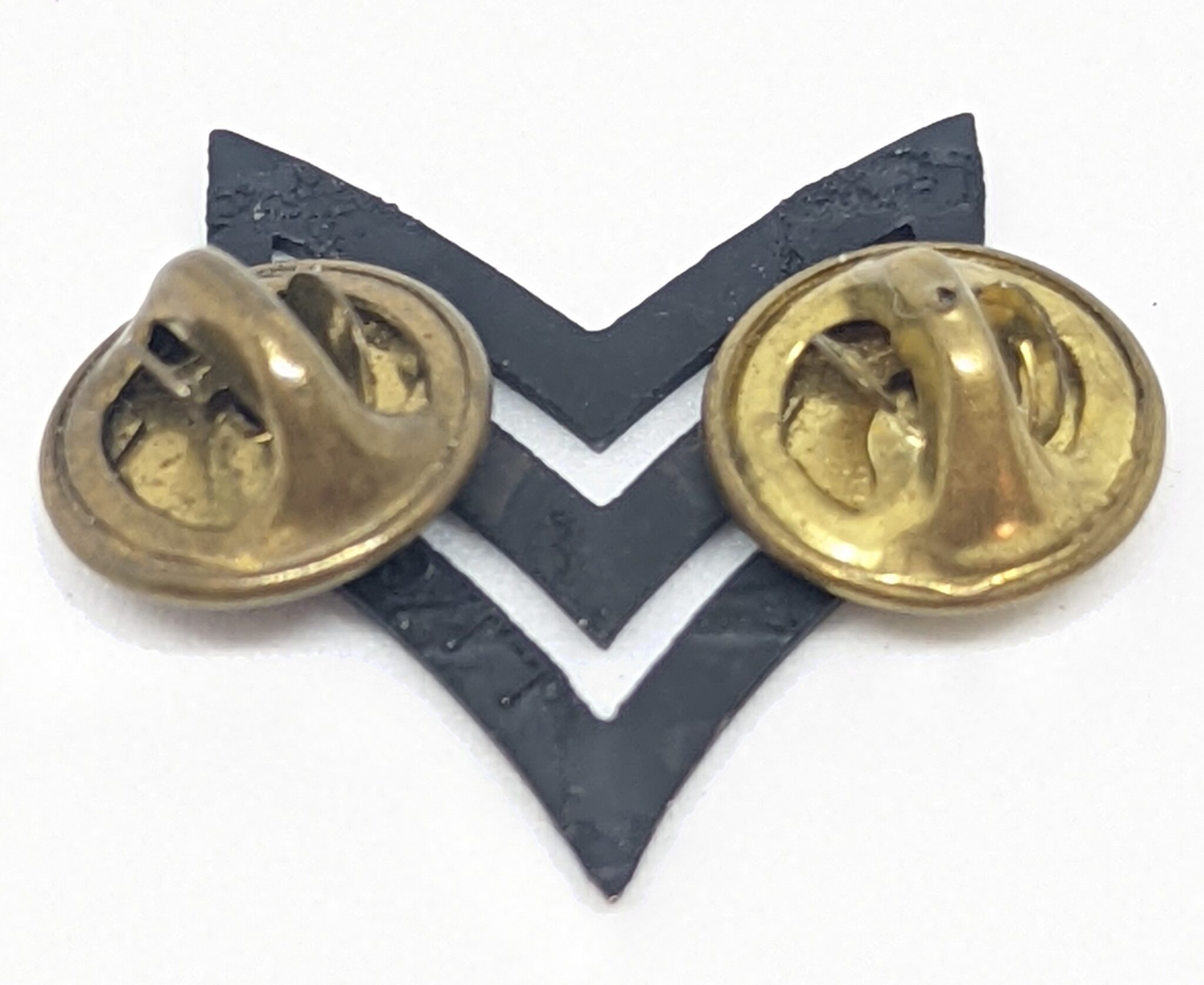 Vintage Military Sergeant Chevron Lapel Collar Pin | Black | 2 Pin ...