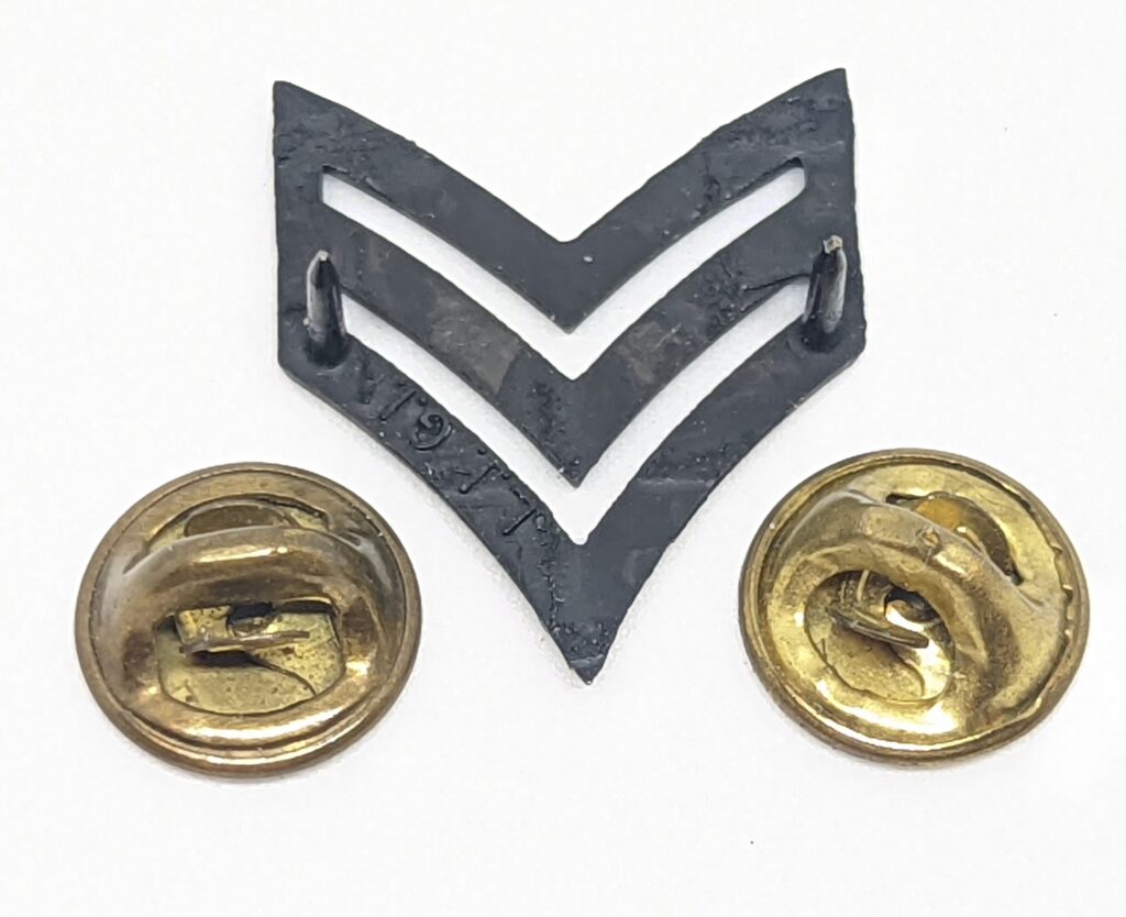 Vintage Military Sergeant Chevron Lapel Collar Pin | Black | 2 Pin ...