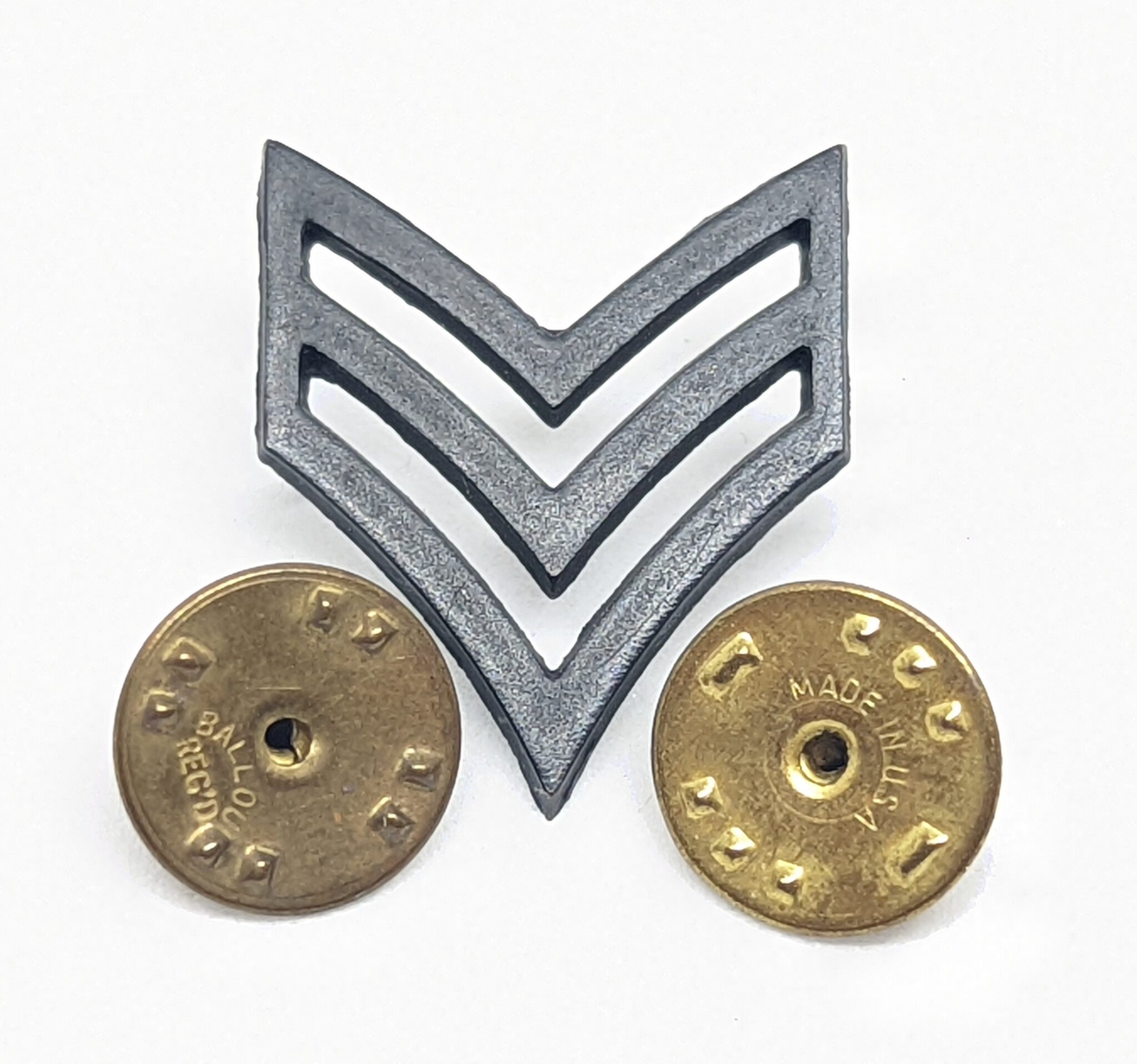 Vintage Military Sergeant Chevron Lapel Collar Pin | Black | 2 Pin ...