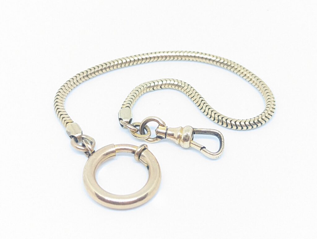 Antique Forstner 5 Inch Pocket Watch Snake Chain | Swivel | Clasp | 1/ ...