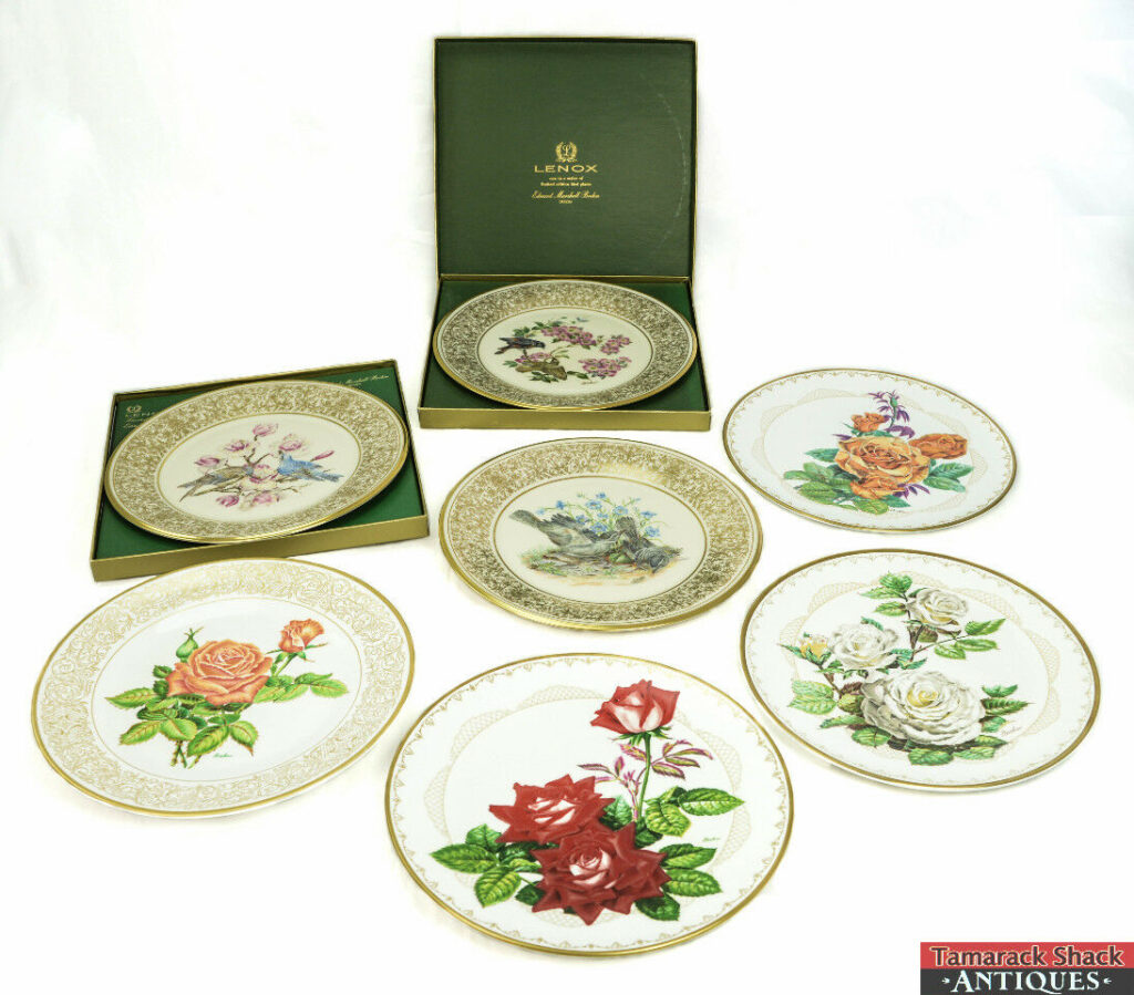 7pc Limited Edition Lenox Boehm Art Design Roses & Birds Dated Boxed ...