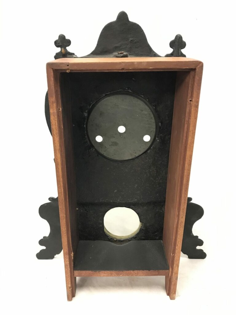 Beautiful Antique Cast Metal & Wooden Clock Case, 15" Height | ref ...