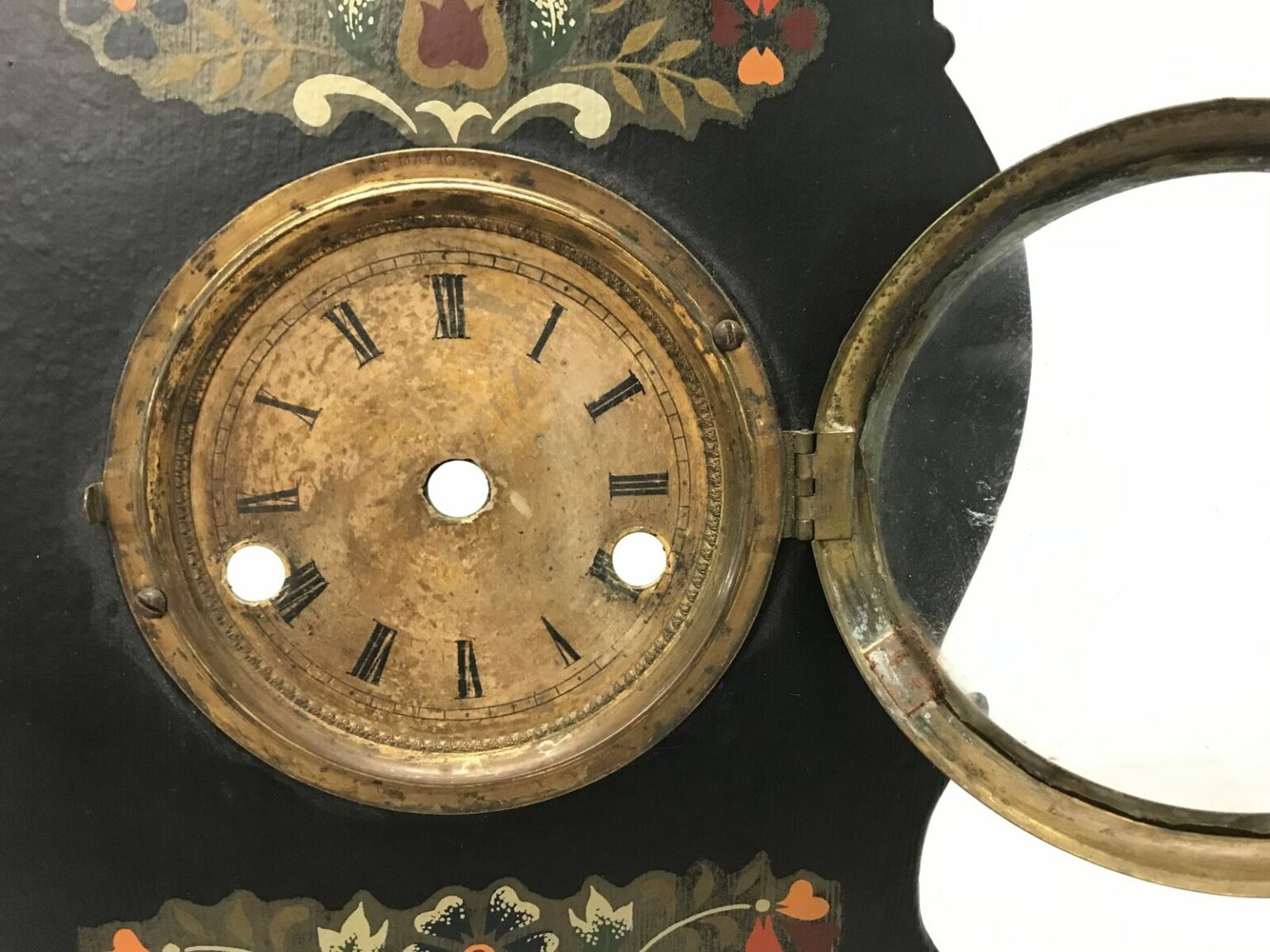 Beautiful Antique Cast Metal & Wooden Clock Case, 15" Height | ref ...