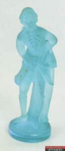 Colonial Man Bowing Figurine Paperweight Baby Blue Matte Satin Frosted ...