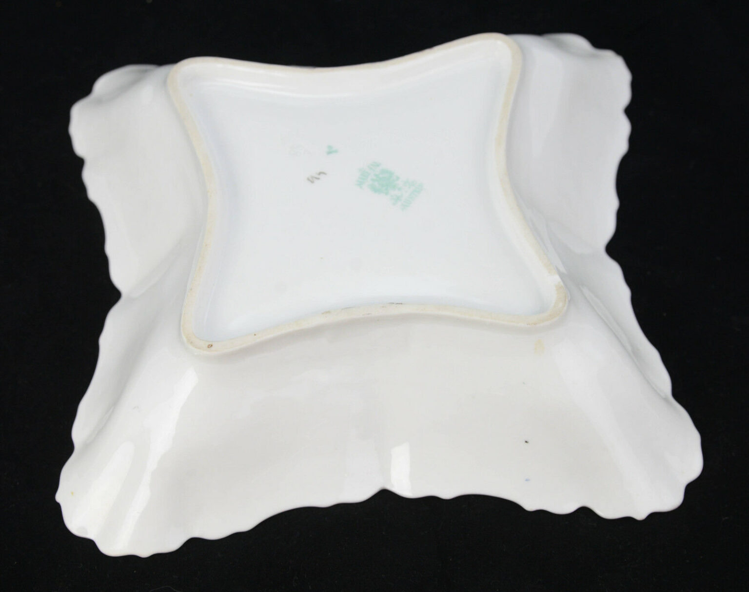 MZ Austria Moritz Zdekauer Ruffled Edge Square Serving Bowl Floral ...