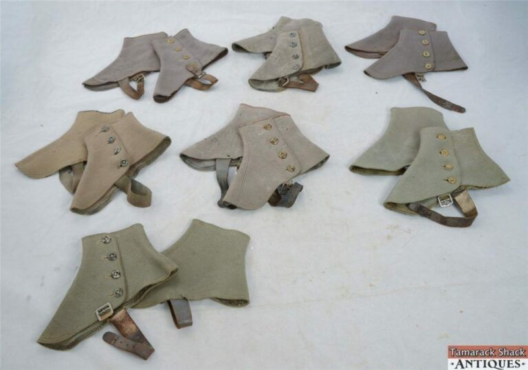 LOT 7 PAIRS Genuine Wool Felt Military SPATS Great for Reenactments ...