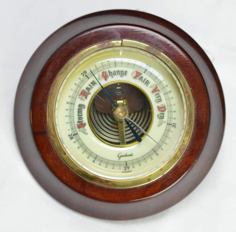 Vintage Gischard Round Weather Barometer 5.5” German Crafted 20704 ...