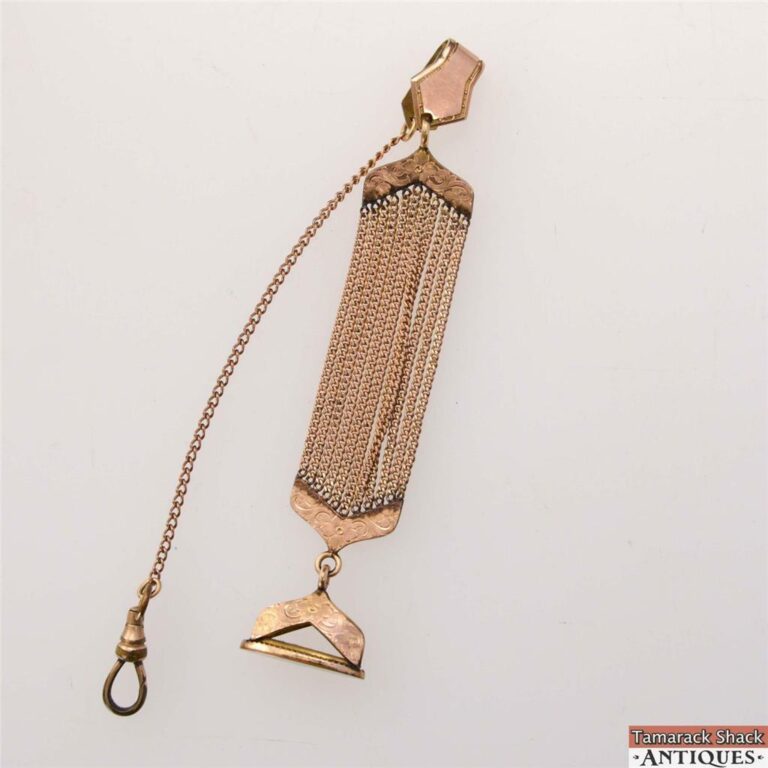 Vintage Gold Filled Pocket Watch Clip Chain Multi Strand Signet Fob 5 3 ...