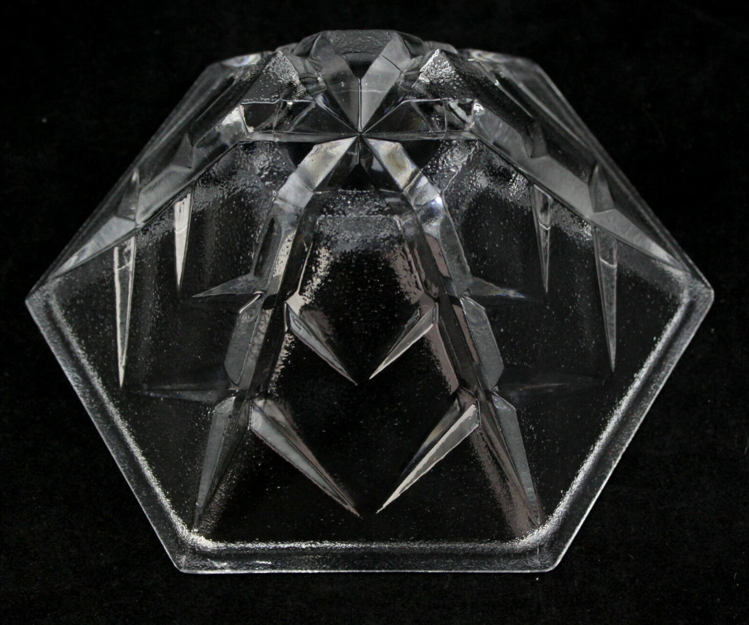 Vintage Six-Sided Hexagon Heavy Texture Angular Art Glass Bowl Cut ...