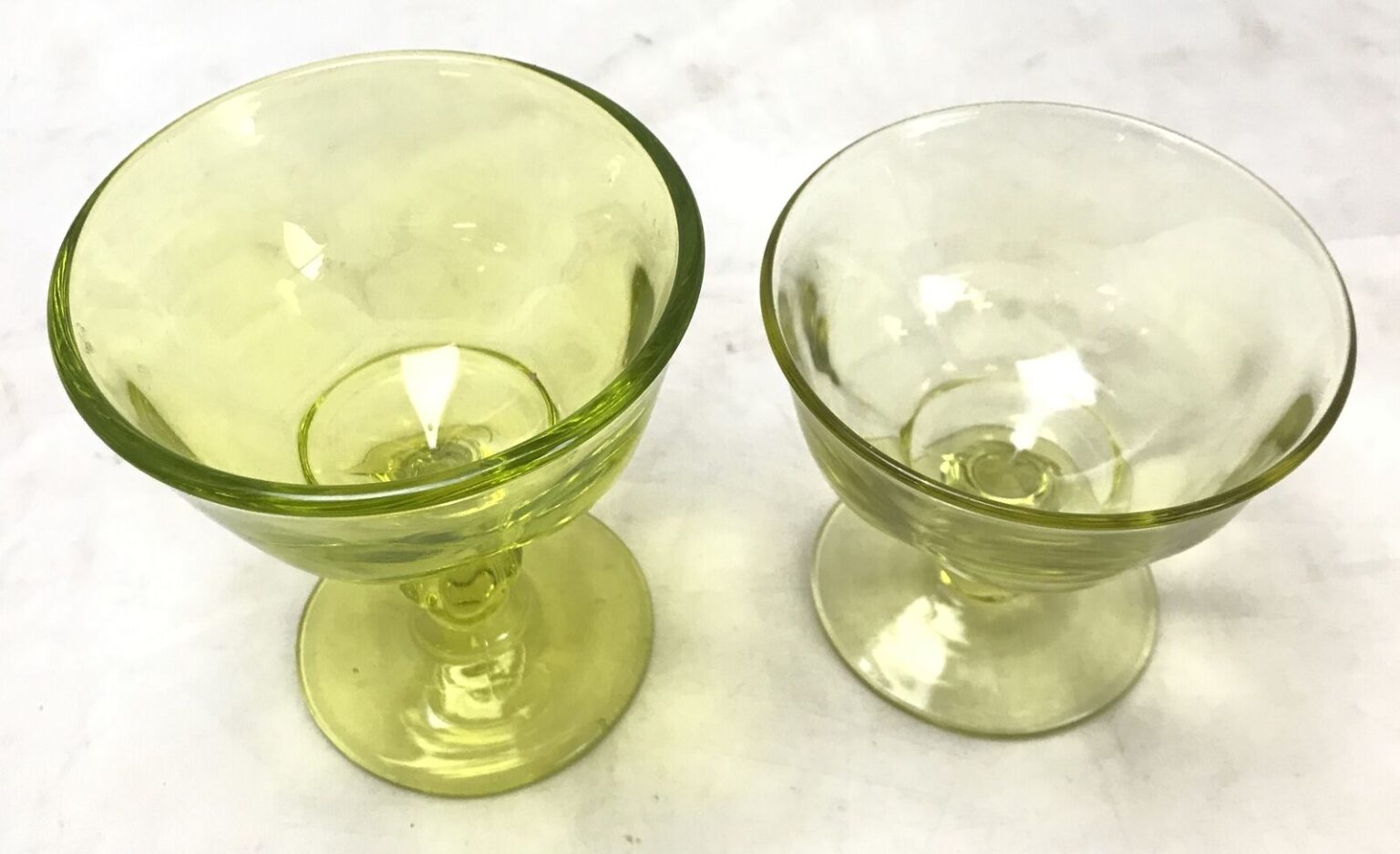 4pc Duncan & Miller Canterbury 1930s Chartreuse Glass 4 1/2" 3 5/8 ...