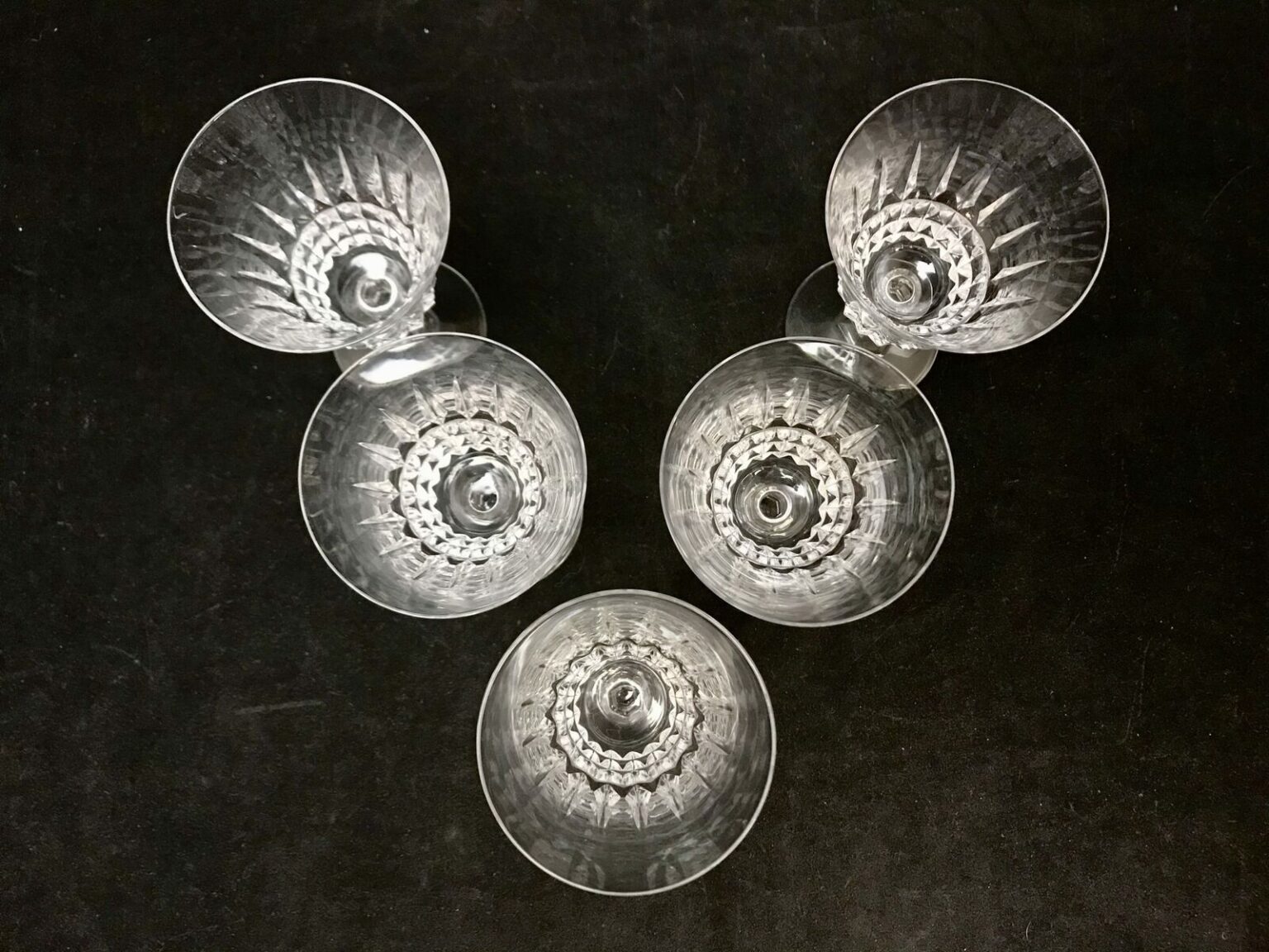 5 W.M. Dalton Verite French Lead Crystal Studded Wine Stemware Glasses ...