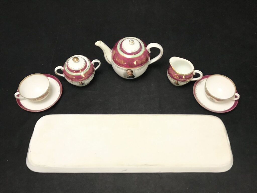 Antique 19th c. French Napoleon Gilded Porcelain Tea Set, 10pcs |ref ...