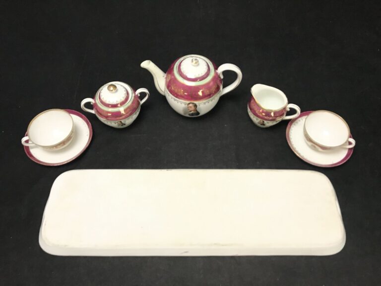 Antique 19th c. French Napoleon Gilded Porcelain Tea Set, 10pcs |ref ...
