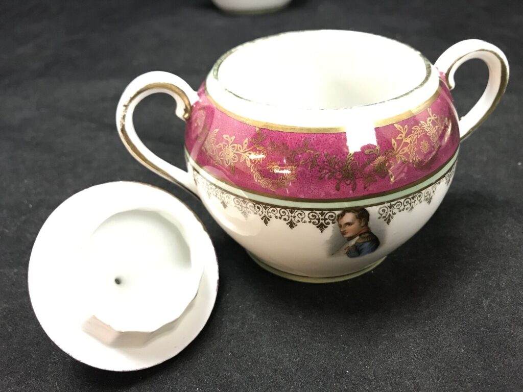 Antique 19th c. French Napoleon Gilded Porcelain Tea Set, 10pcs |ref ...