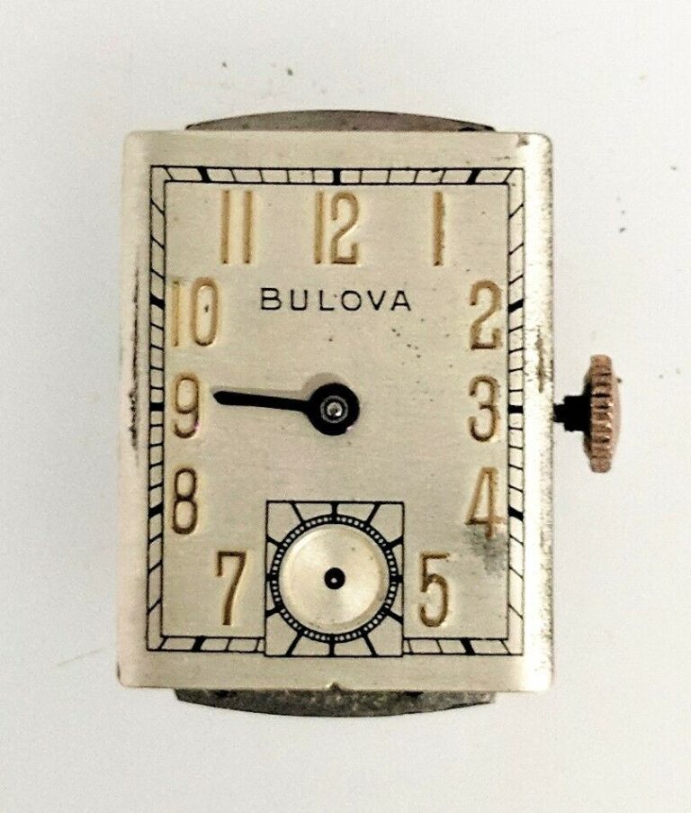 1948 Bulova His Excellency 21J 7AK Face Dial Movement White Wrist Watch ...
