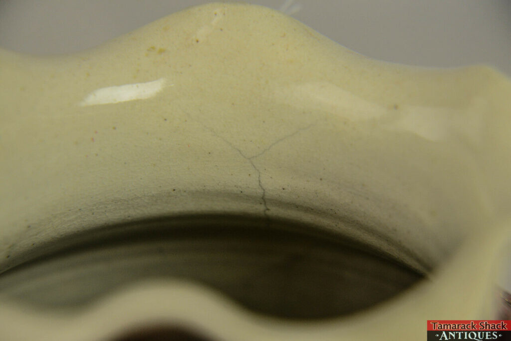 Large Vintage Asian Pottery Ruffle Rim Handles Raised Gild Poppies Vase ...