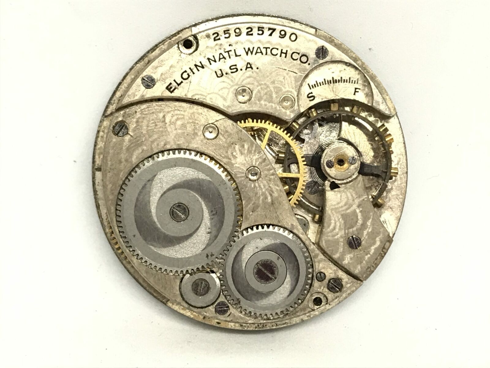 Elgin 12s Model 3 Pocket Watch Movement & Dial for Parts/Repair | 23325 ...