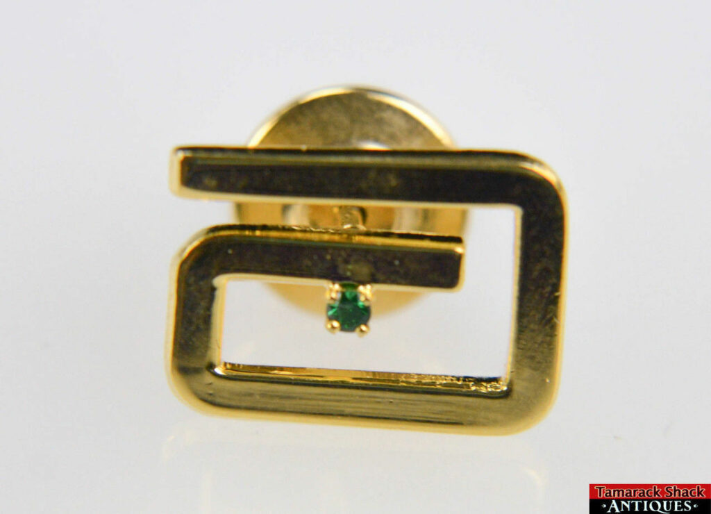 3 Vintage Tie Tack Lapel Pin 1/10 10K GF Swirl Gem Blue Quartz Emerald ...