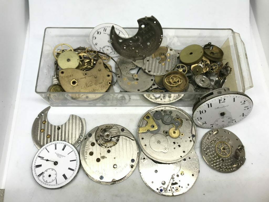 Assorted NY Standard Pocket Watch Movement Parts for Repair/Crafts ...
