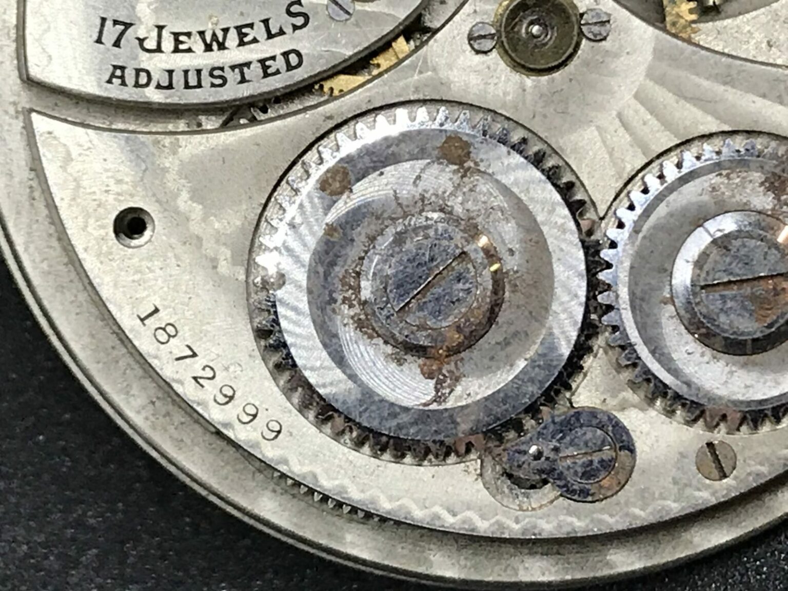 Hamilton 12s Pocket Watch Movement, Mod.1 G. 910, 17j, Ca. 1919, Parts ...