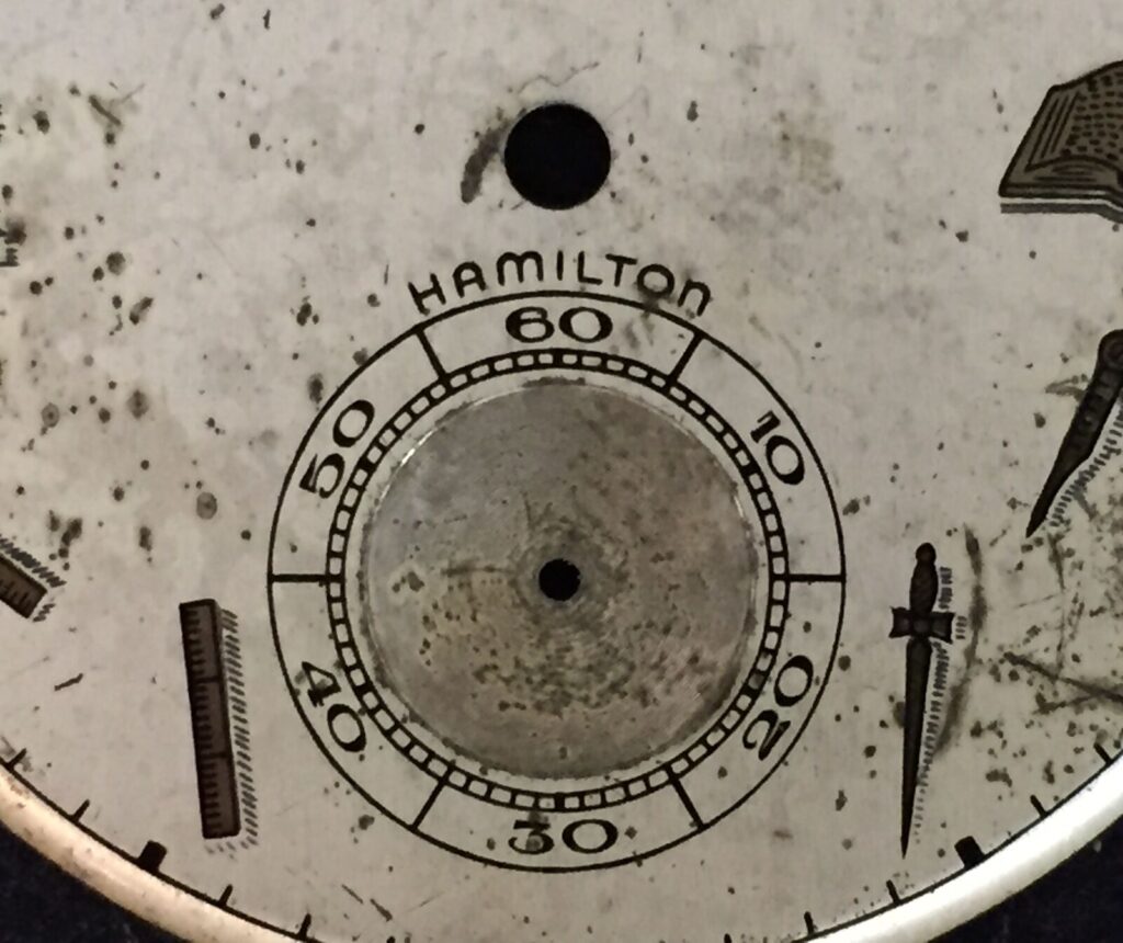 Antique 10s Hamilton 917 Masonic Pocket Watch Dial Metal With Patina ...