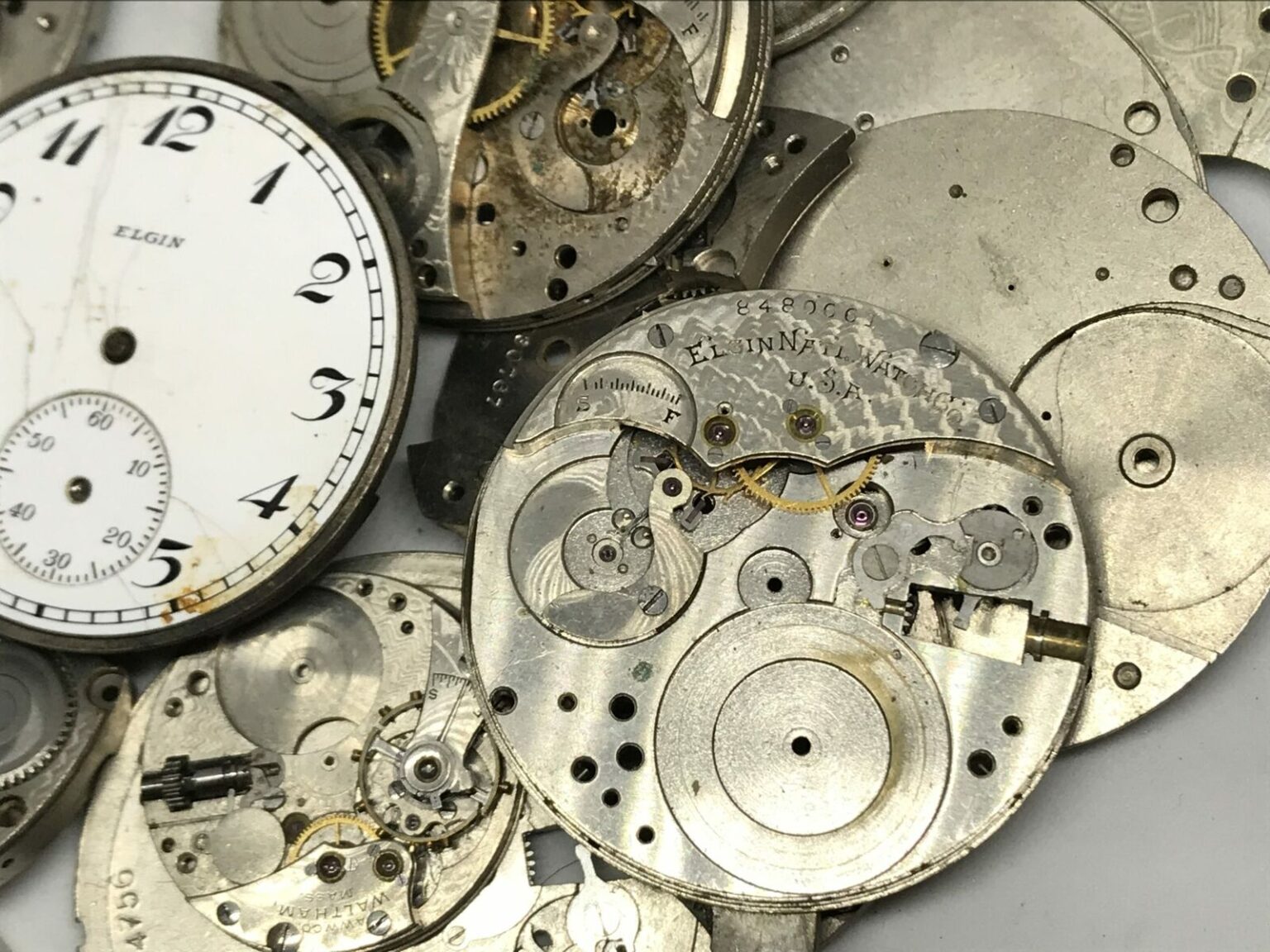 Antique Elgin Pocket Watch Parts for Repairs/Crafts, Movement Plates ...