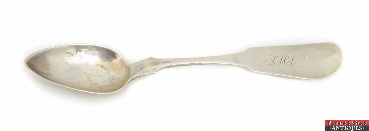 Antique Jacob J. Ladomus Monogrammed Coin Silver 5 7/8" Fiddle Handle ...