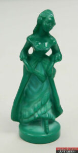 Colonial Lady Malachite Green Moser Glass Karlsbad Czech Figurine ...