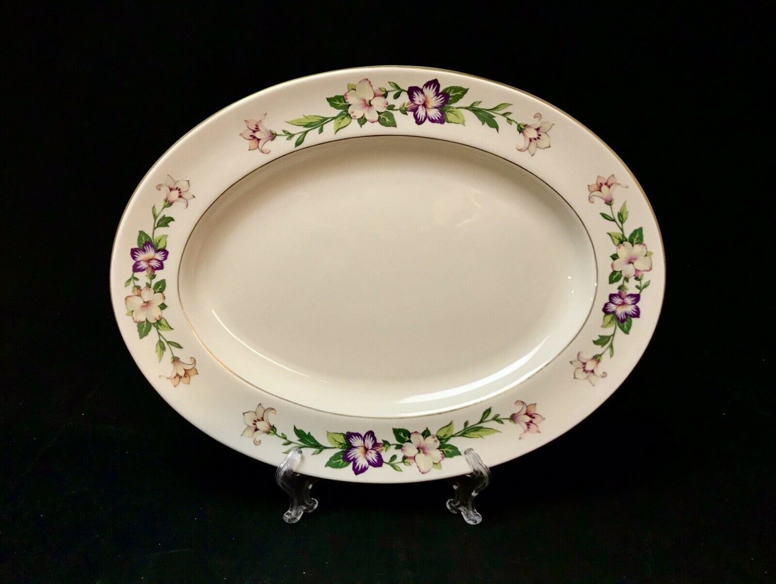 Pickard China Pamela 15" Oval Platter | Floral Motif | Gilded Edges ...