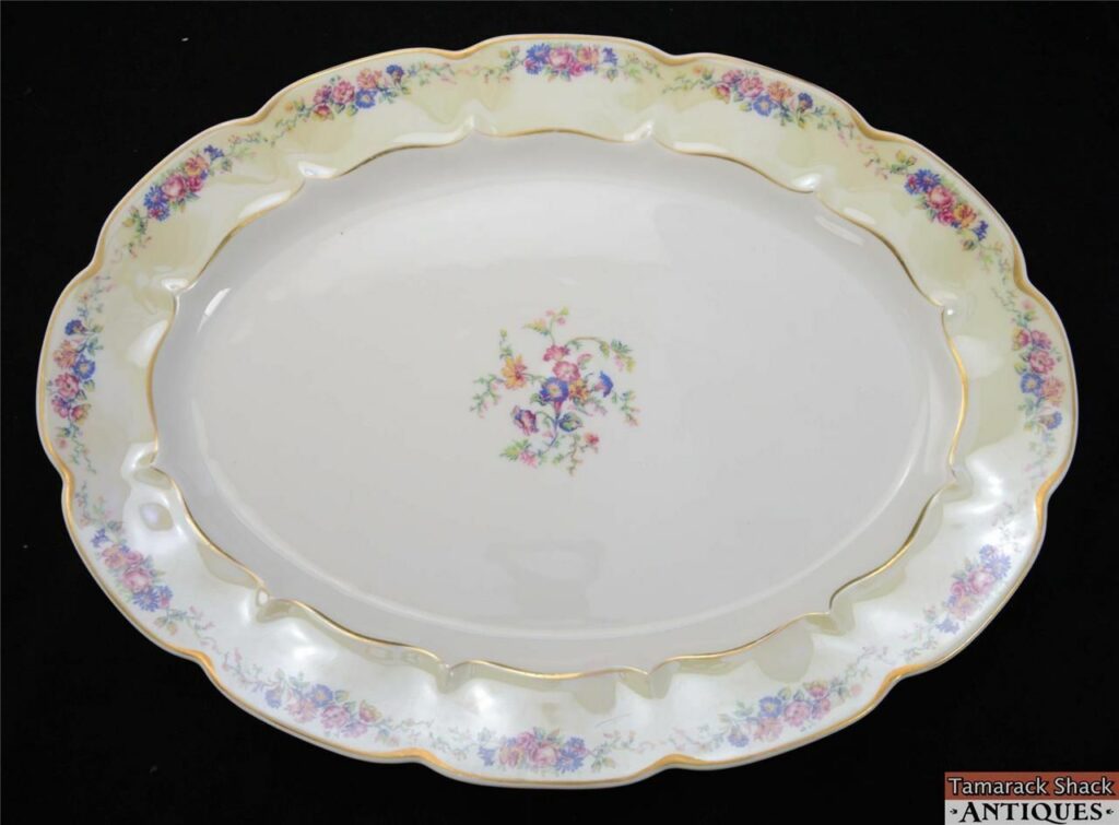 16″ Serving Platter Haviland Limoges Nosegay Flower Pattern Gilded ...