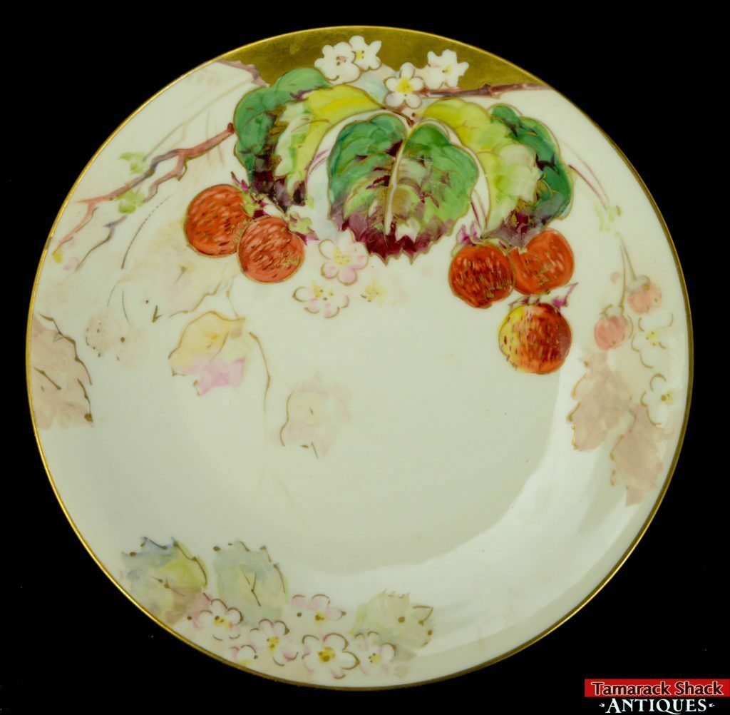 Kitchen & Dining Plates Hand Painted Vintage Plate Cherries and Gilding ...