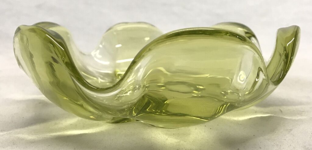 Rare Duncan & Miller Canterbury 1930s Chartreuse Glass Nut Flower Dish ...