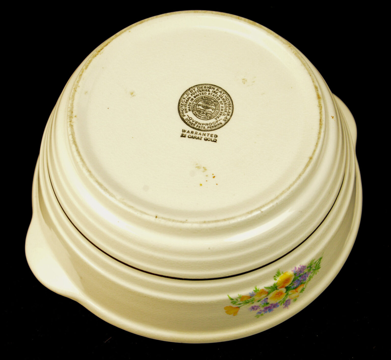 Universal Potteries Ovenproof Rare Buttercup Lavender Pattern Covered ...