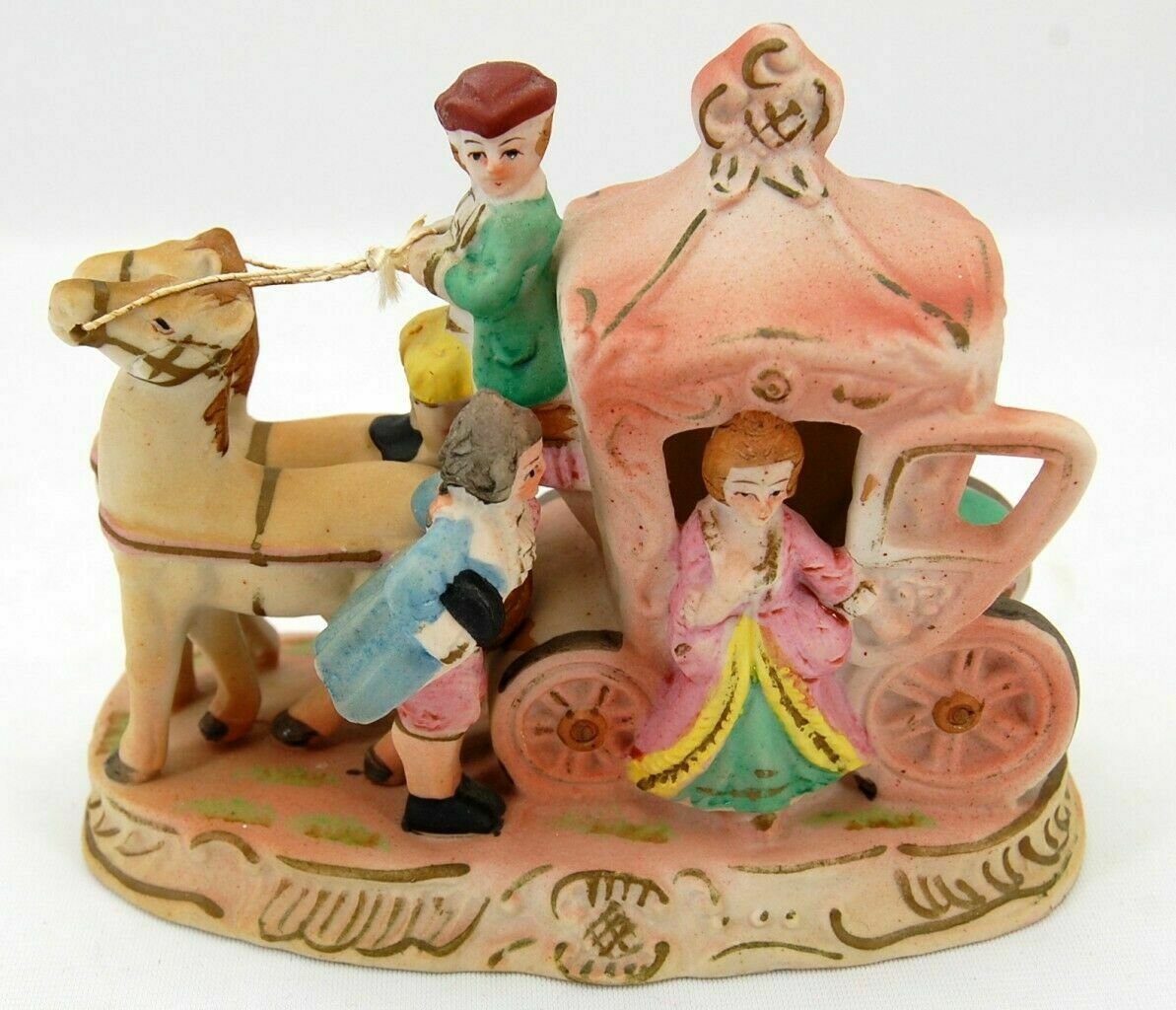 Vintage Handpainted Japan Bisque Porcelain Colonial Coach Carriage ...