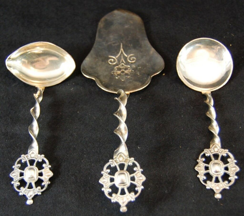 Vintage Set 3 Piece Silverplate "Kings Cross" Oslo Norway Spoons Server ...