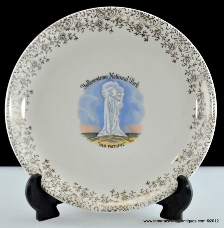 Yellowstone National Park Plate "Old Faithful" Views of America Enco ...