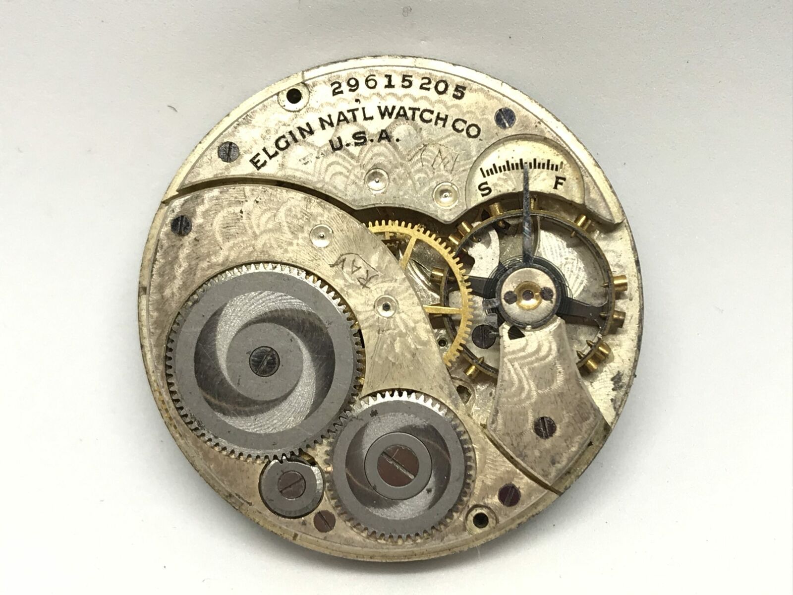 Elgin 12s Pocket Watch Movement for Parts/Repair, 7j, Grade 303, Mod.3 ...