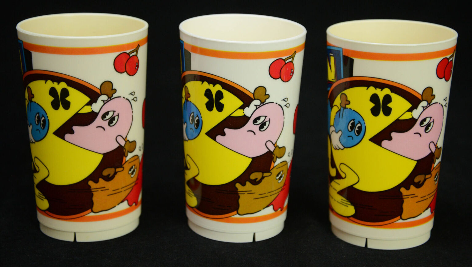 NOS Mint UNUSED Three 3-1980 Pac-Man Midway DEKA Drink Cups No ...