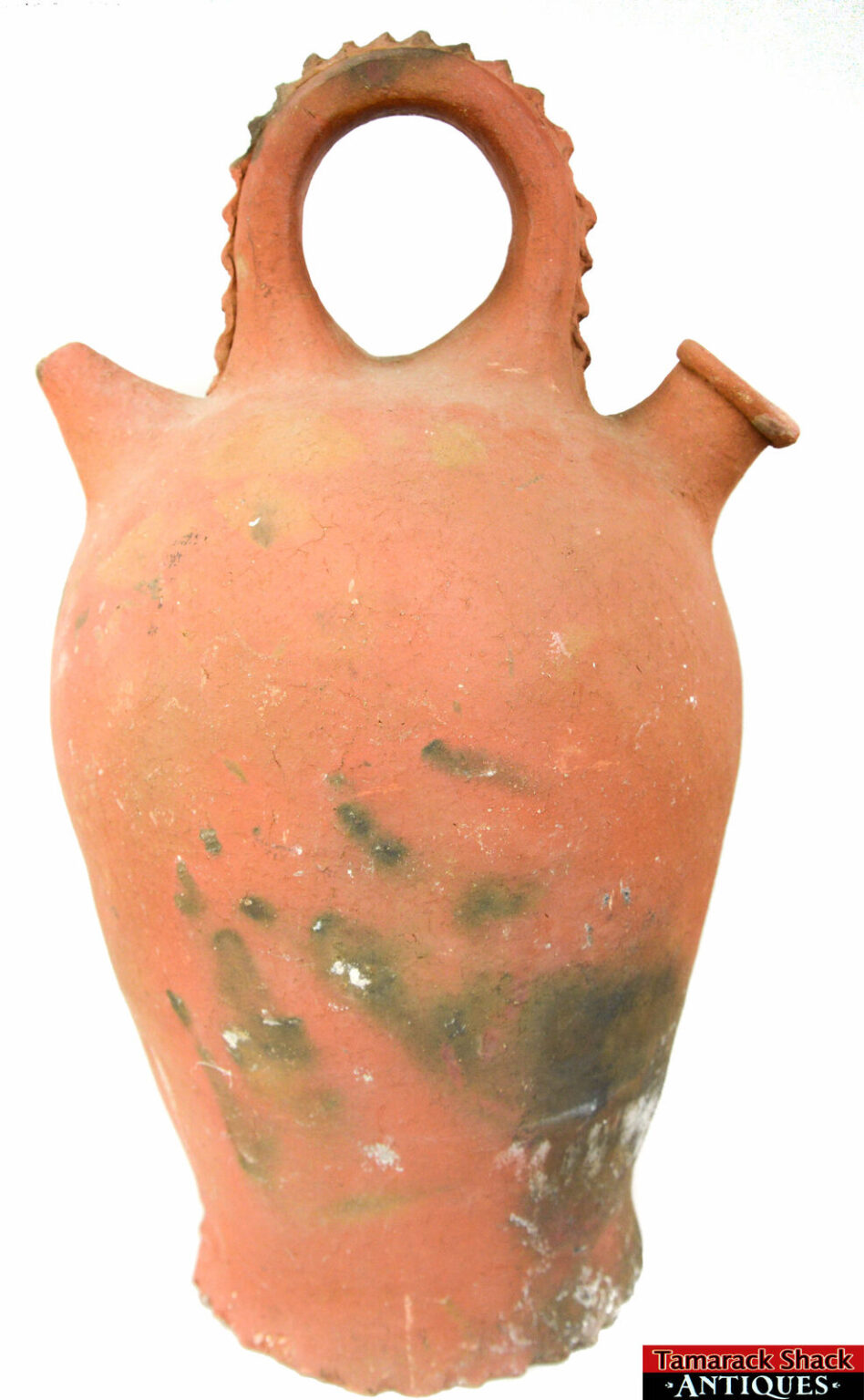 Southwest ? Double Spouted Water Wine Red Clay Jug Vessel Utilitarian ...